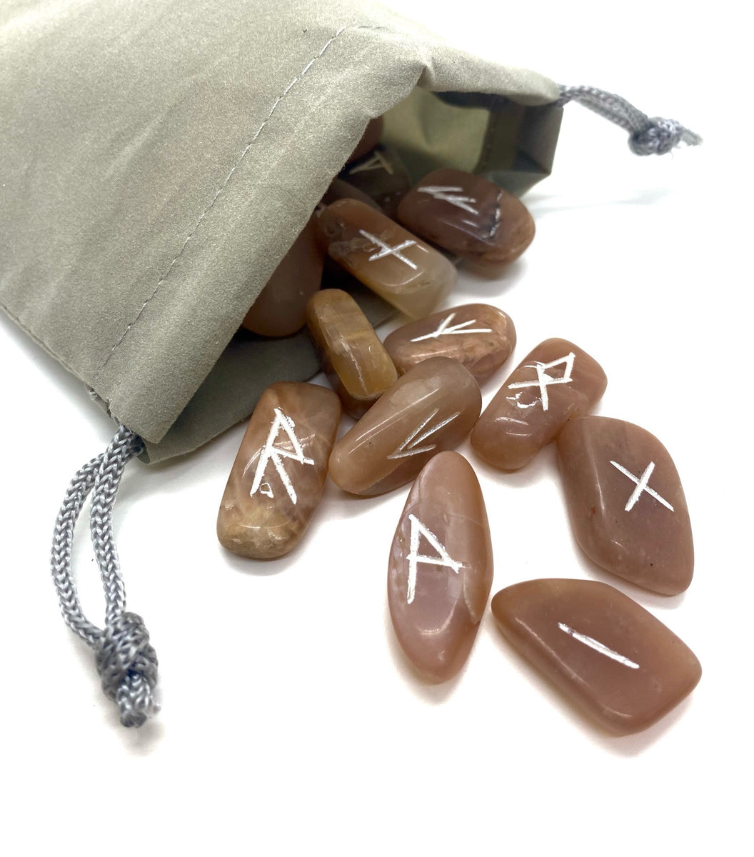 Peach Moonstone Rune Set – Alchemy & Aura