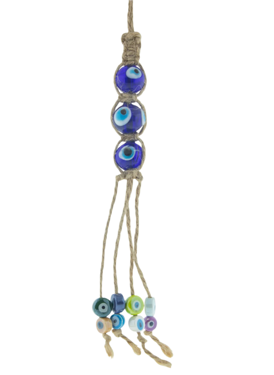 Triple Evil Eye Hemp Talisman w/ Tassels – Alchemy & Aura