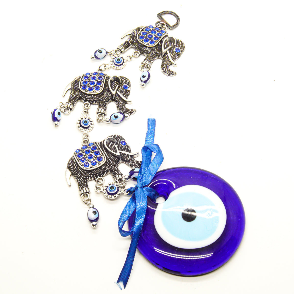 Hanging Evil Eye with 3 Elephants – Alchemy & Aura